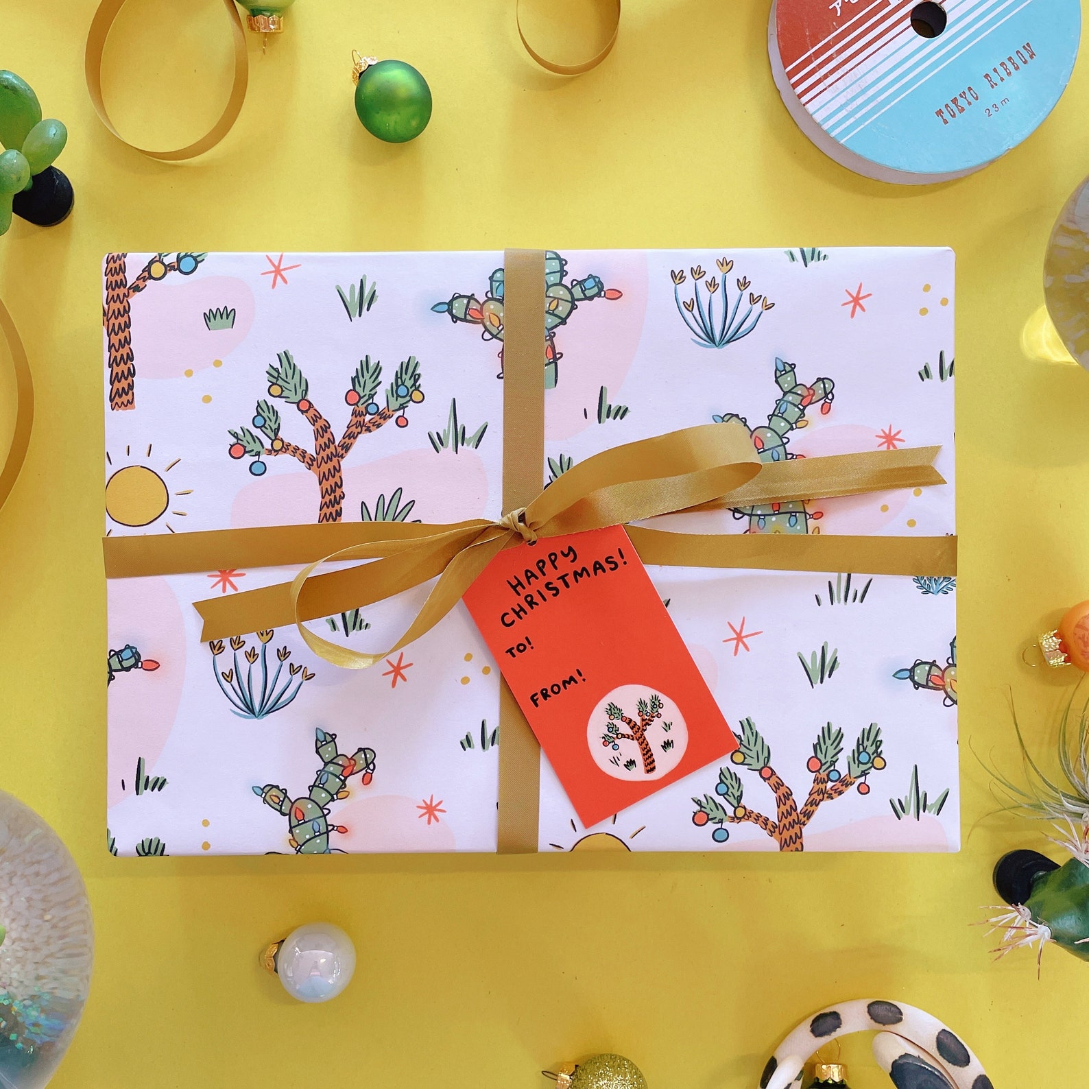 Christmas Cactus Wrapping Paper Sheets Each Sheet - Etsy