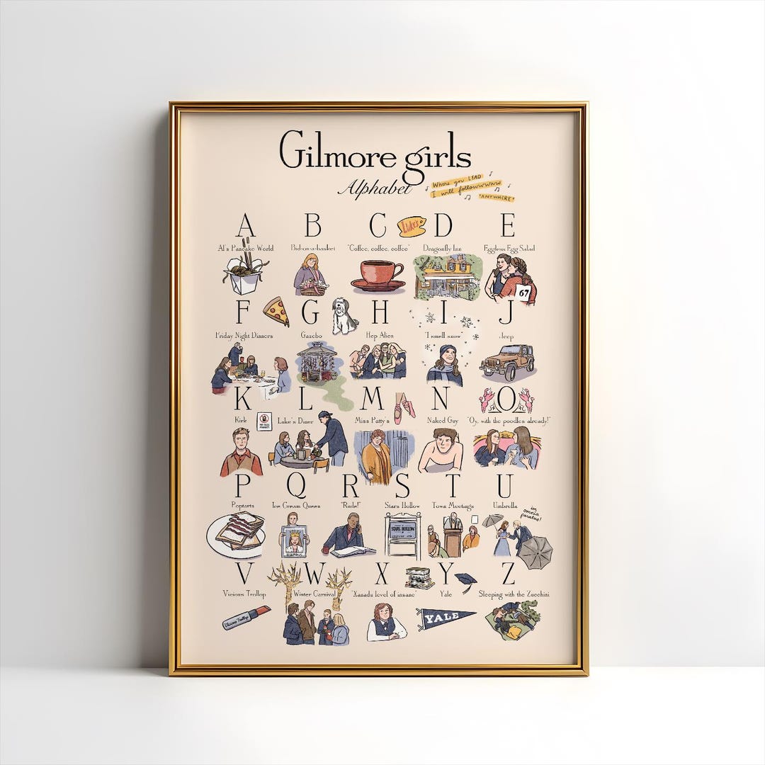 Gilmore Girls Alphabet Poster – 16x20 Wall Art Print, TV Show Fan Gift ...