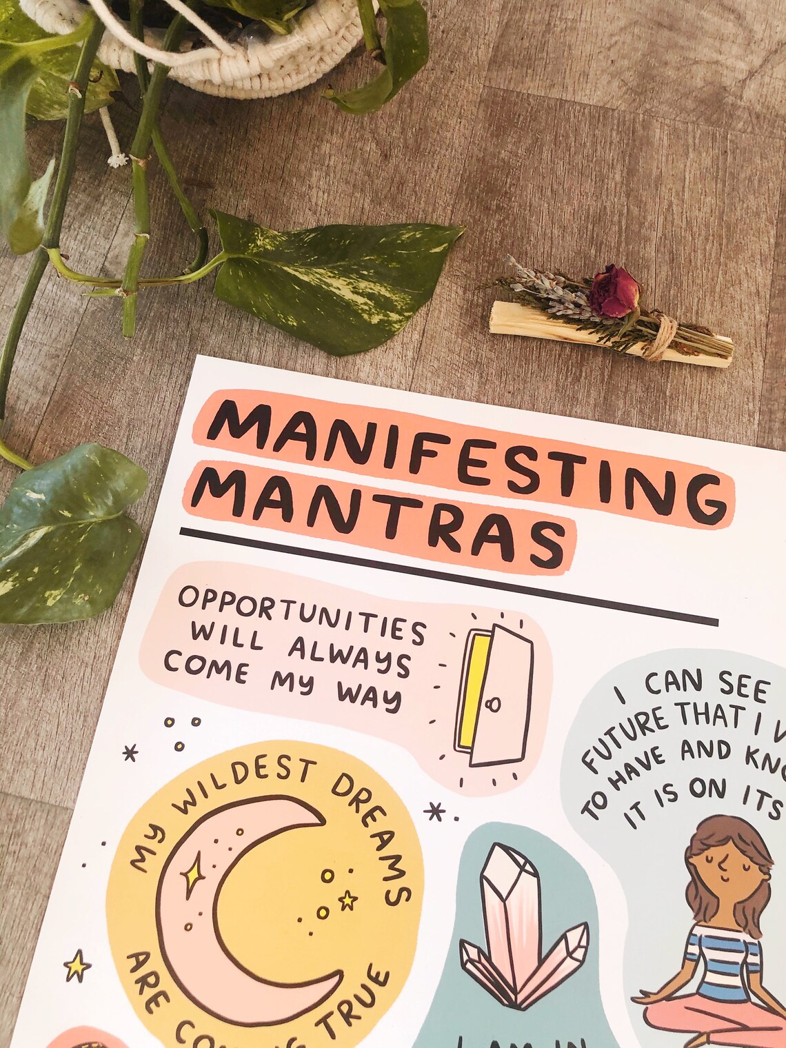 Manifesting Mantras Poster 16x20 Manifesting Art Manifest - Etsy