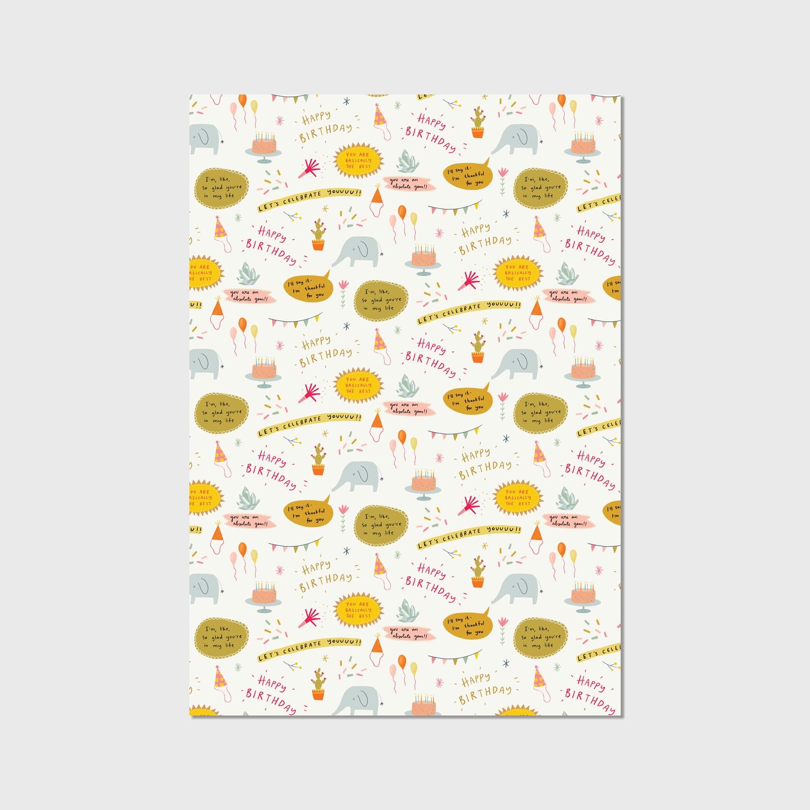 Happy Birthday Pattern Wrapping Paper Sheets Each Sheet - Etsy