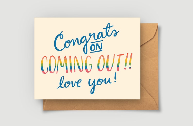 Congrats on Coming Out Greeting Card A2 Gay Pride Congrats - Etsy