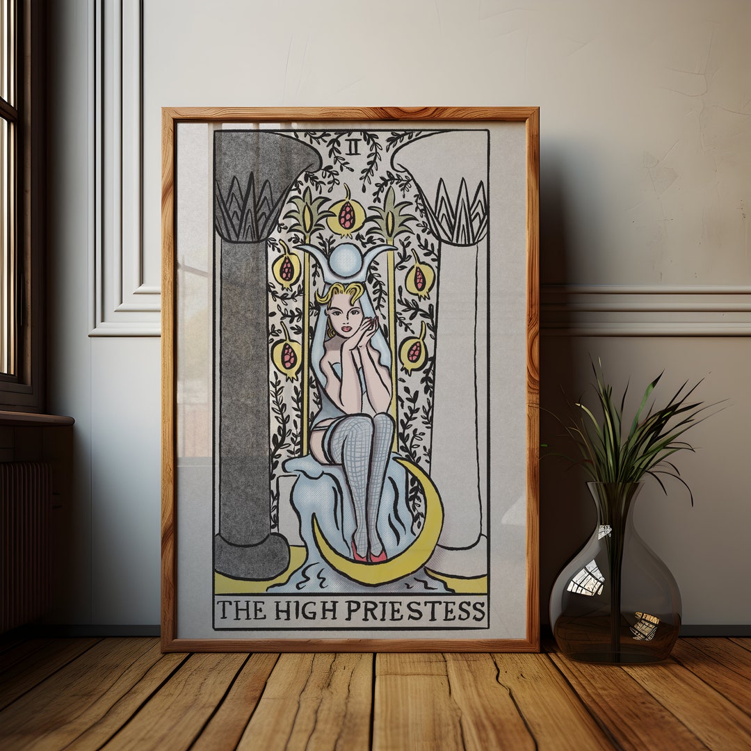 The High Priestess Tarot Card Art Print - Tarot Poster, Pin-up Tarot ...
