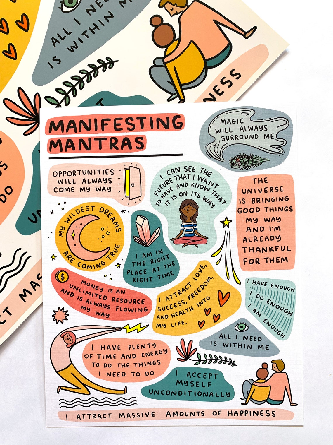 Manifesting Mantras Art Print 8x10 Manifest Art Artwork Wall - Etsy Canada