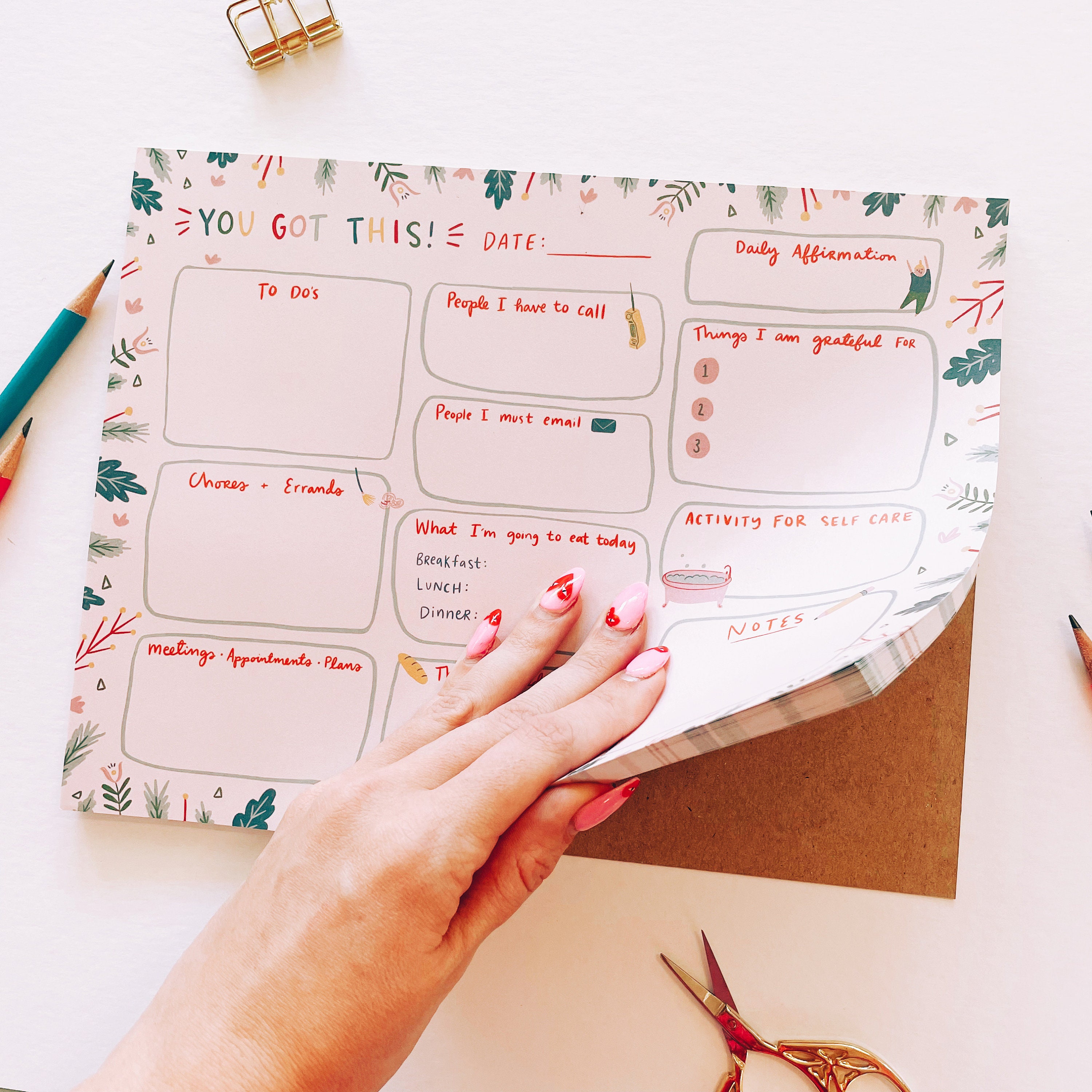 Balanced Day Planner Notepad 8.5x11 50 Sheets - Etsy