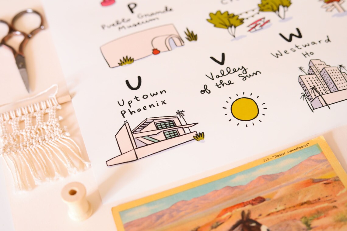 Phoenix Alphabet Poster 16x20 Kid's Room Baby Nursery - Etsy