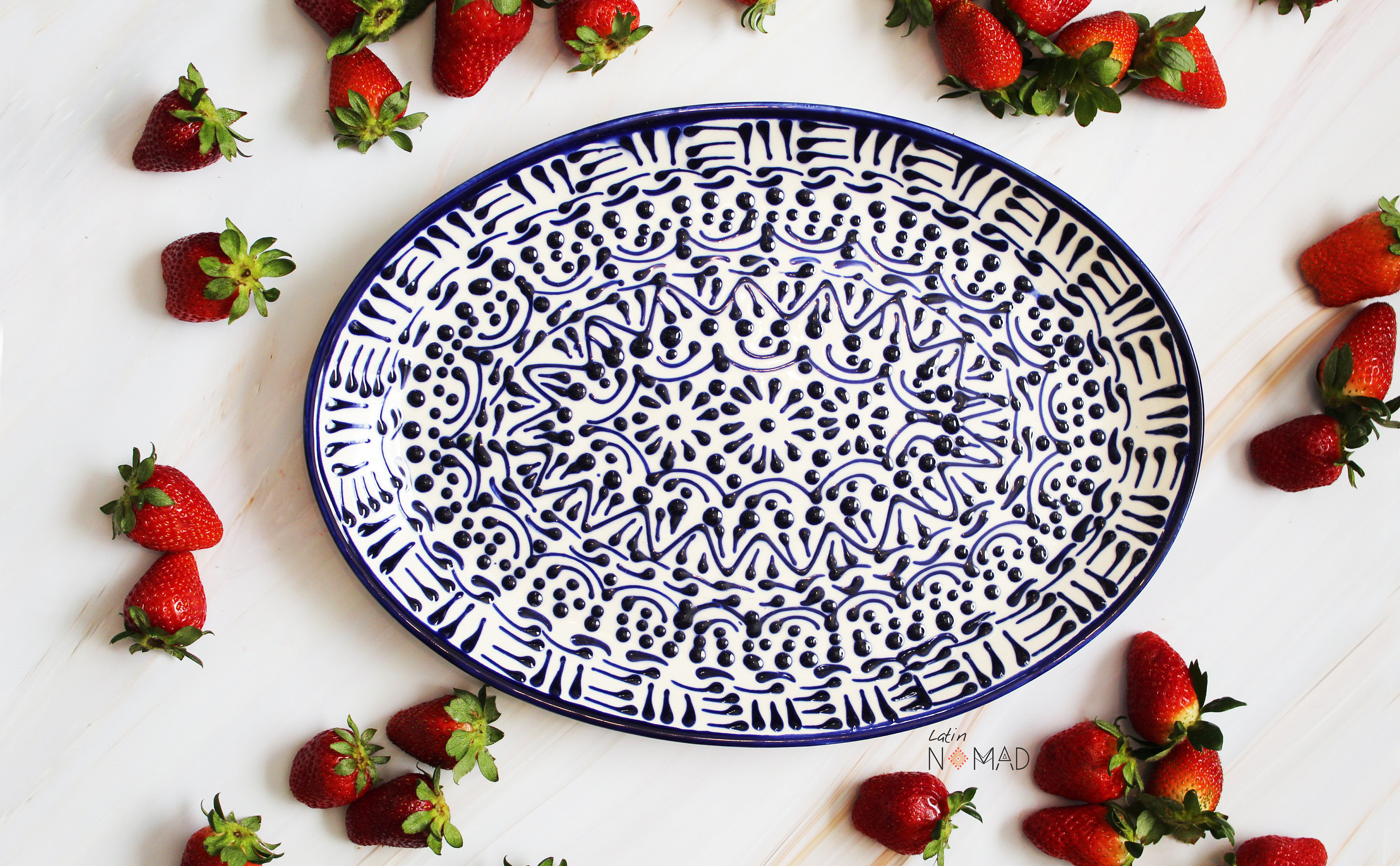 Talavera Modern Oval Platter Kitchenware Pottery by Latin Nomad.