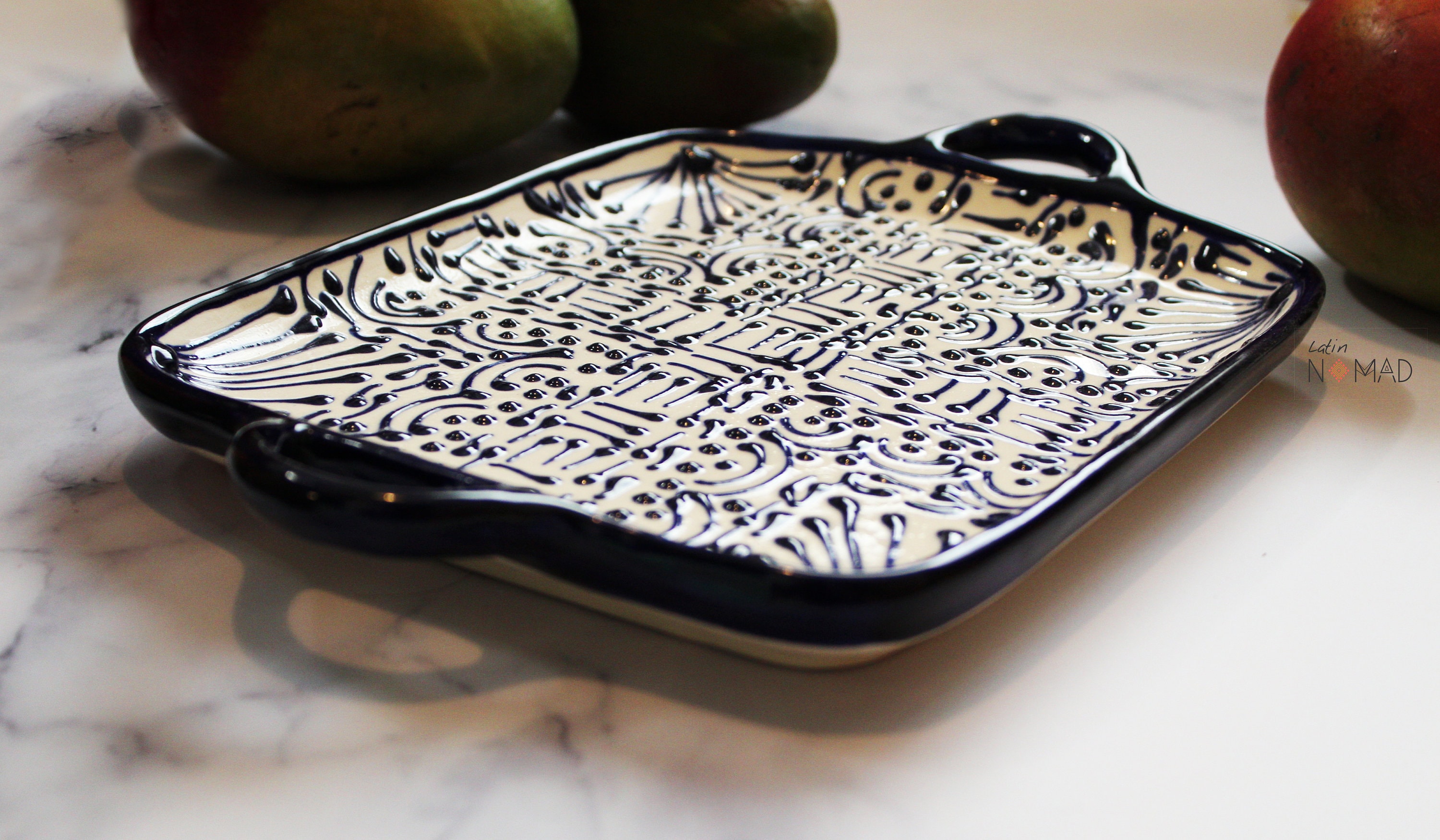 Flat Rectangular Small Tray, Modern Mexican Ceramic Talavera Serving ...