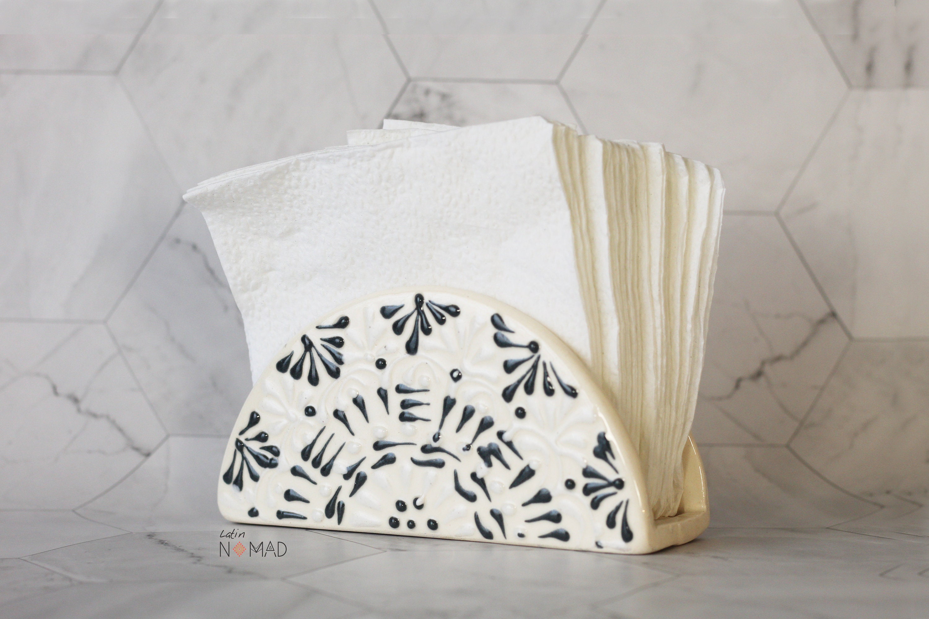 Ceramic Talavera Napkin Holder / Traditional Multicolored Confetti ...