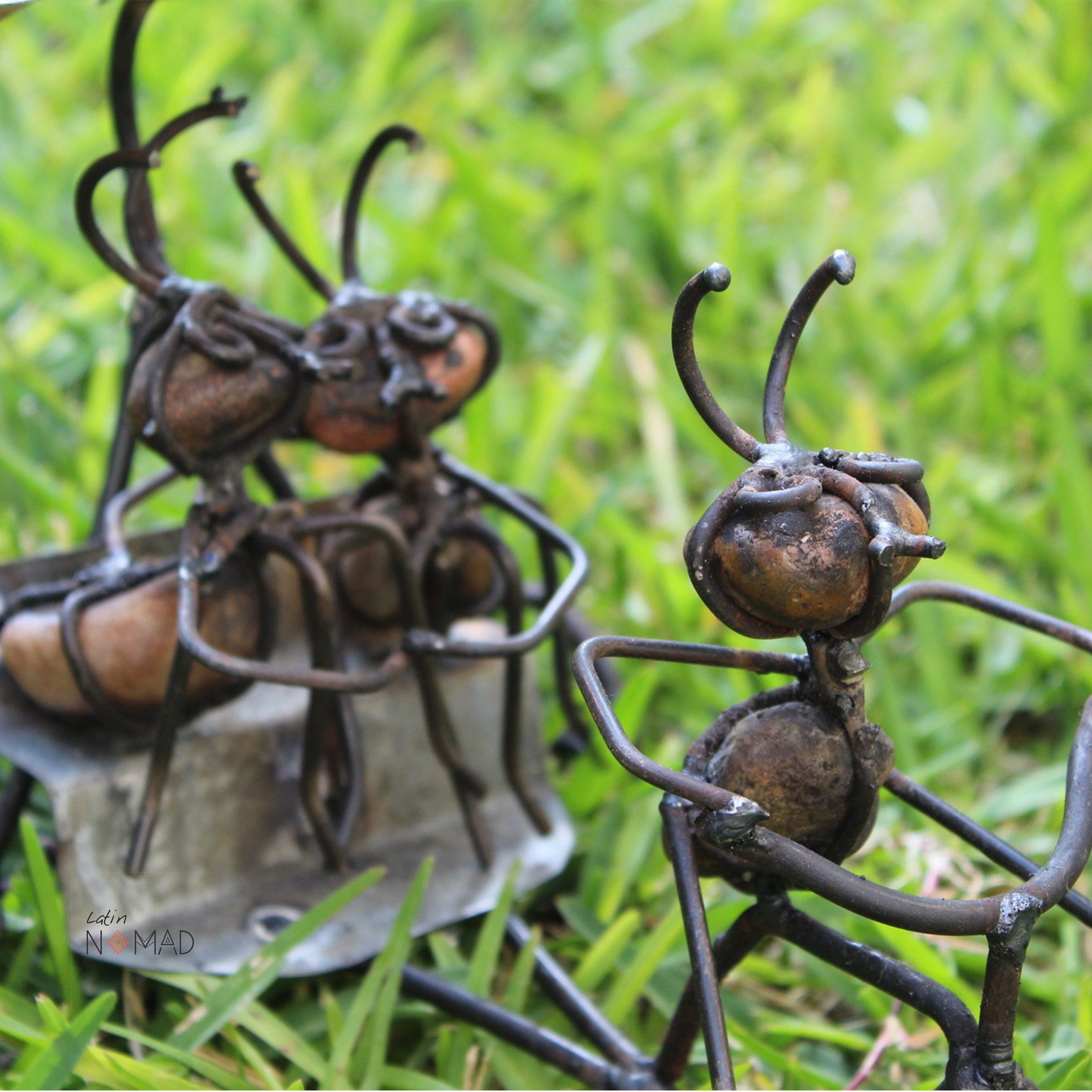 Pedicab Couple Ride, Ant Figurine Patio and Garden Decor by Latin Nomad