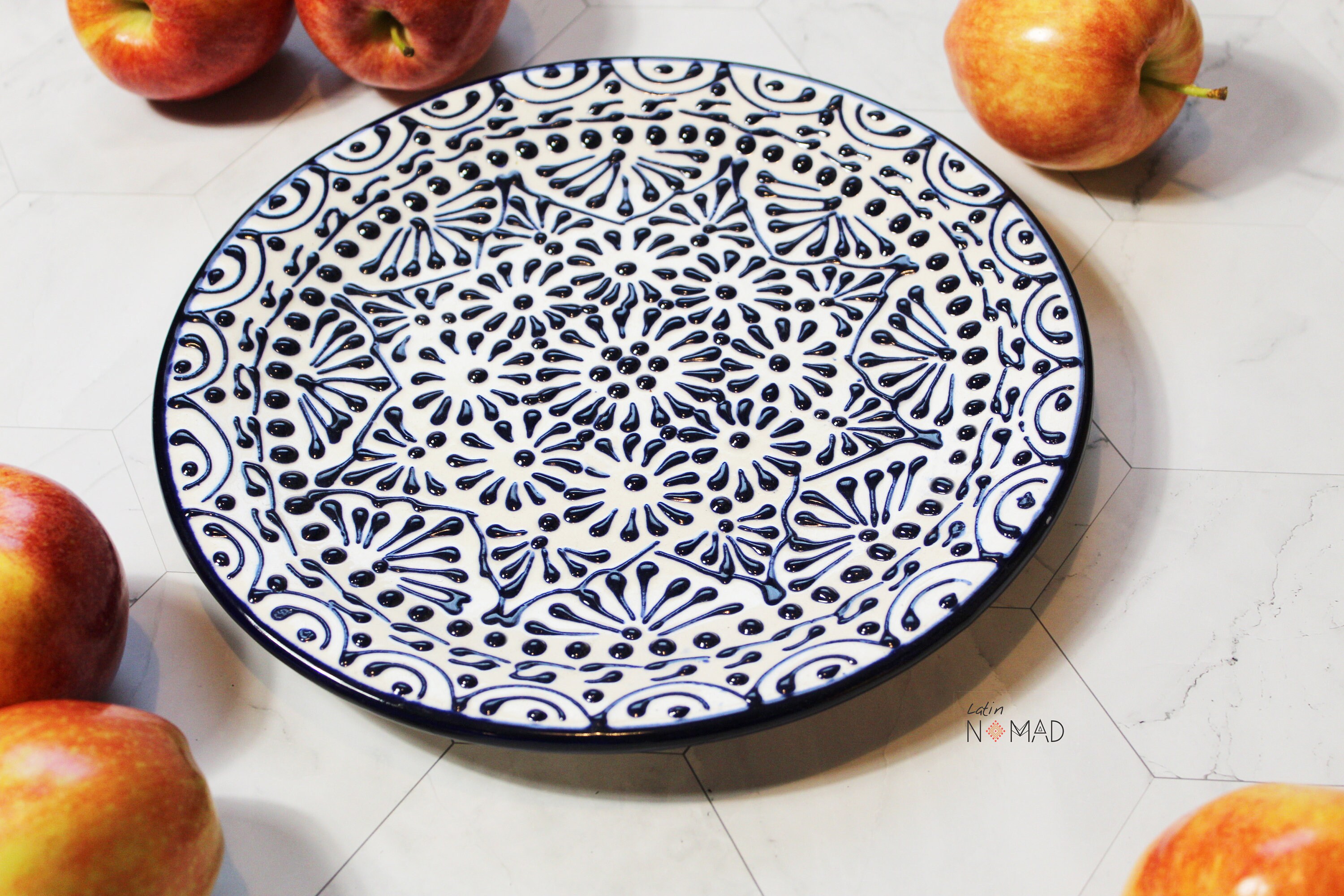 Decorative Round Wall Plate - Medium Size: Modern Mexican Ceramic ...