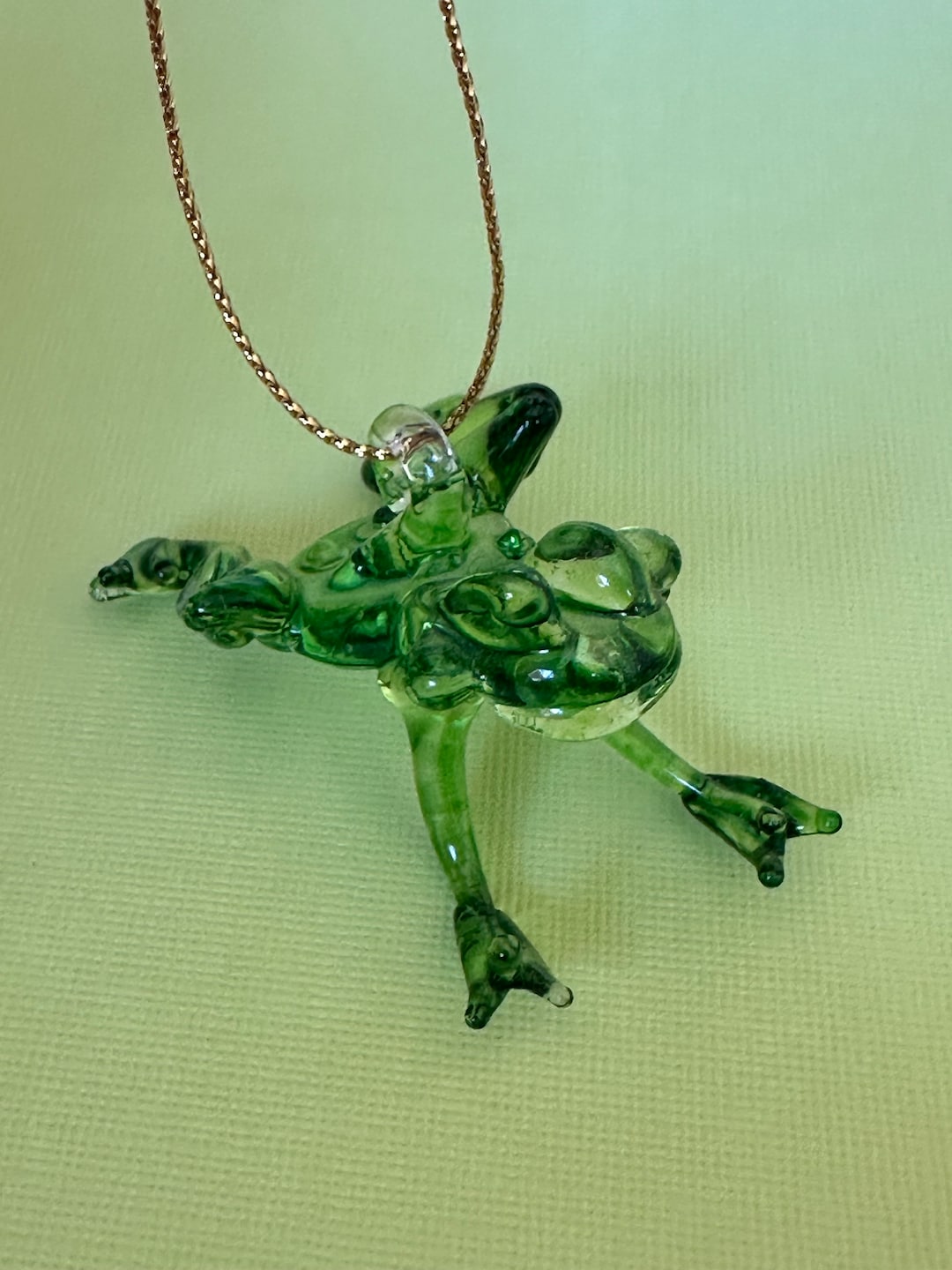 Green Rainforest Frog Handblown Glass Art, Mexican Handcrated Figurines ...