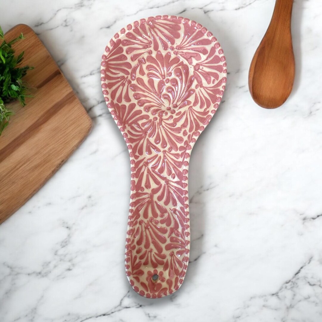 Pink Talavera Ceramic Talavera Spoon Rest / Traditional Mexican ...