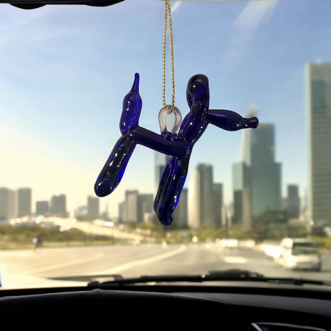 Purple Balloon Dog Handblown Glass Art, Mexican Handcrafted Figurines ...