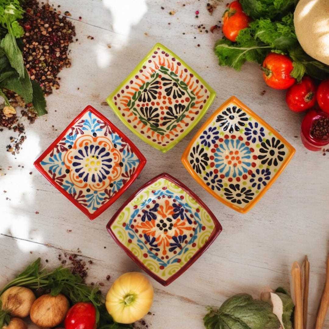 Mini Square Bowls Set 4 Pieces by Latin Nomad. - Etsy