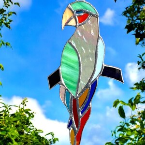 Stained Glass Parrot Tropical Bird Suncatcher - Etsy