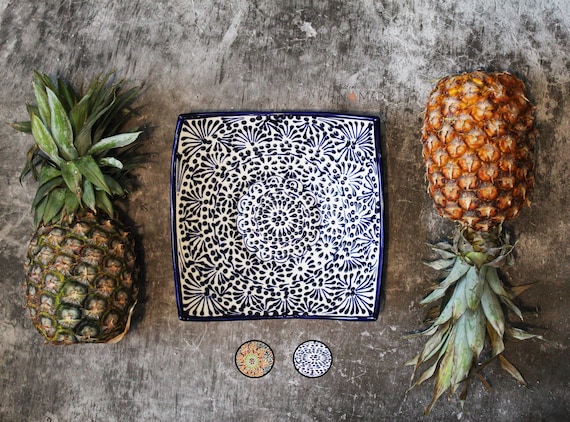 Pamela Square Modernist Mexican Ceramic Talavera Bowl - Etsy