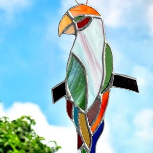 Stained Glass Parrot Tropical Bird Suncatcher - Etsy