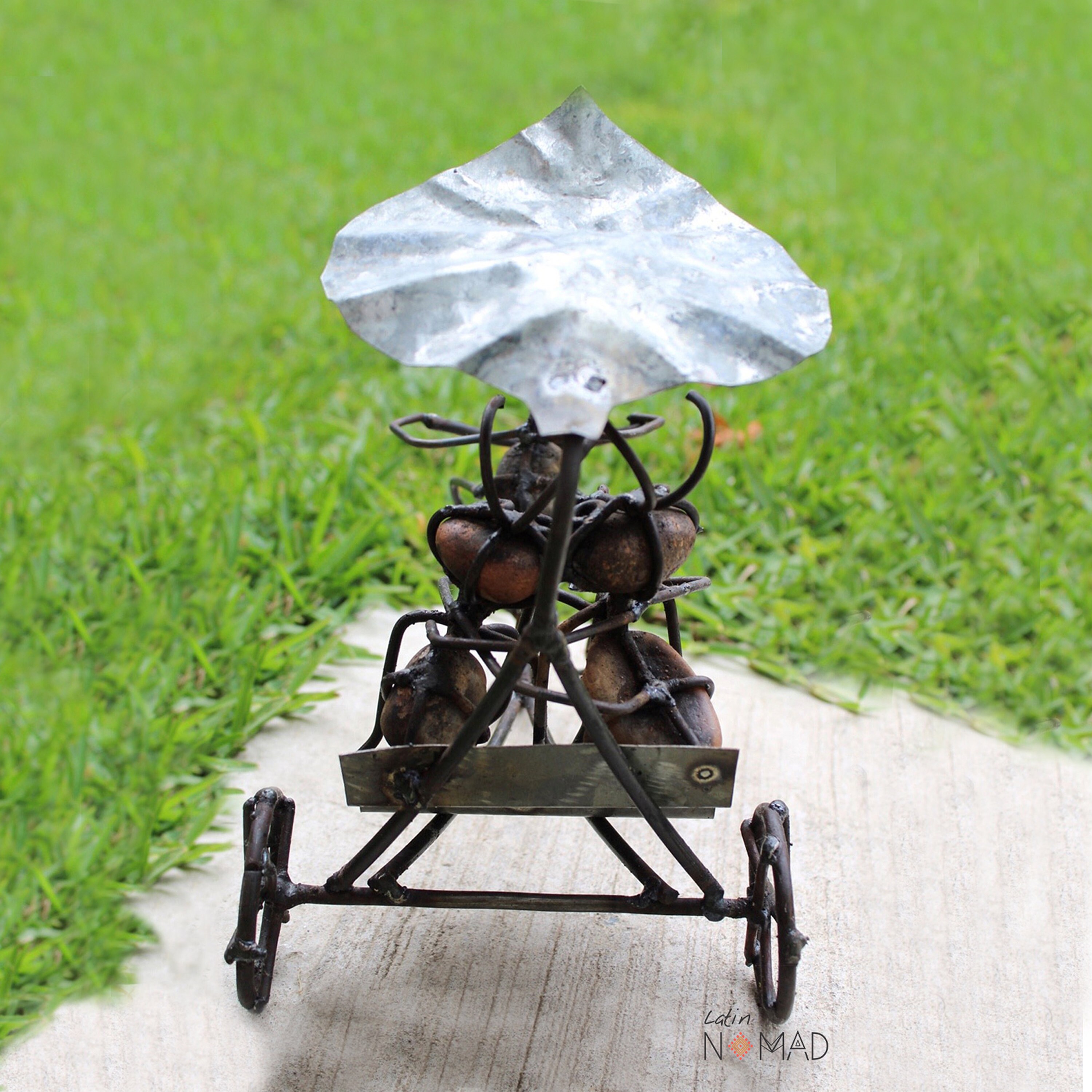 Pedicab Couple Ride, Ant Figurine Patio and Garden Decor by Latin Nomad
