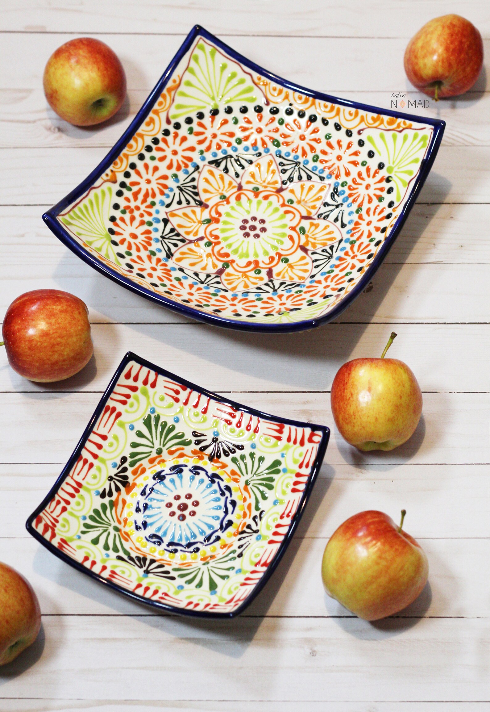 Pamela Square Modernist Mexican Ceramic Talavera Bowl - Etsy