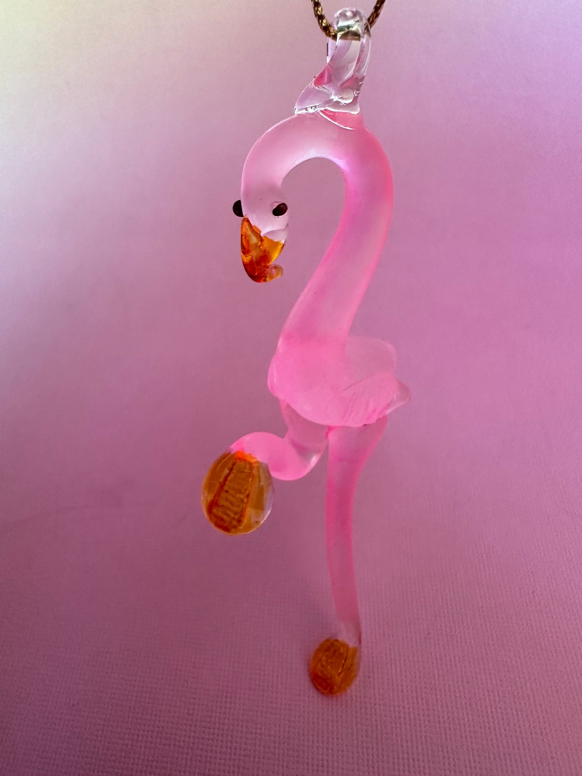 Pink Flamingo Handblown Glass Art, Rear-view Mirror Car Accessories - Etsy