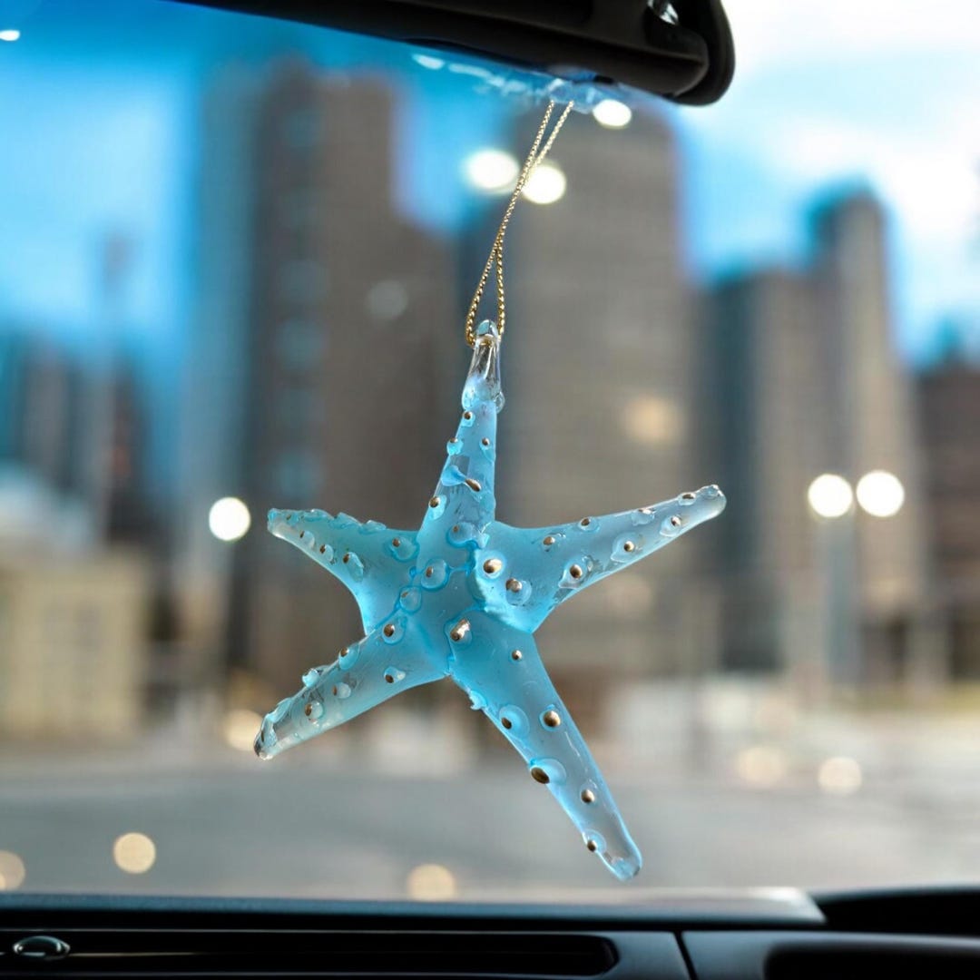 Sea Starfish Handblown Glass Art Rear-view Mirror Car Accessories ...
