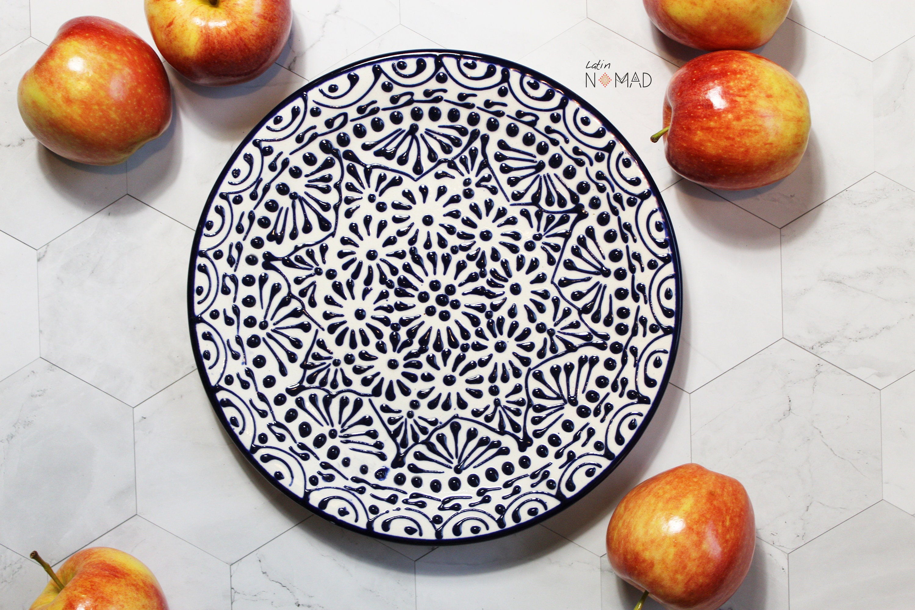 Decorative Round Wall Plate - Medium Size: Modern Mexican Ceramic ...