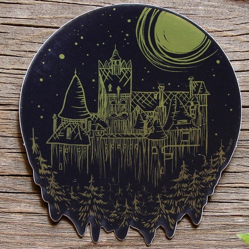 Dracula's Castle Sticker Vinyl Gold Horror Occult - Etsy