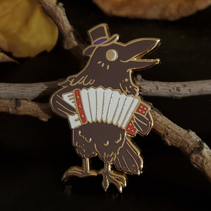 Raven Enamel Pin - Etsy