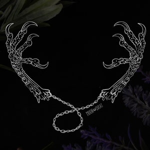 Raven Feet Chain Enamel Pin Bird Feet Crow Chained Pins Collar Cloak ...