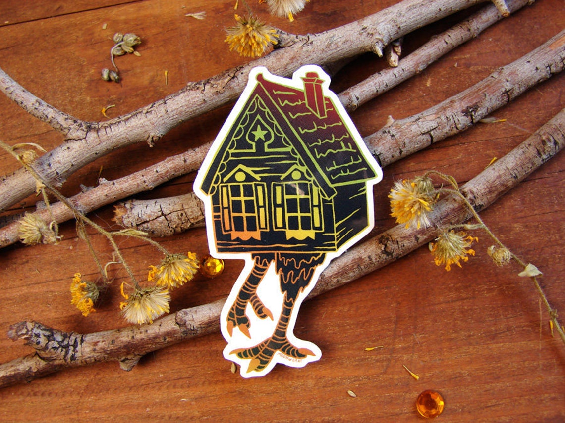 Baba Yaga Vinyl Sticker Witch House Russian Folklore Haunted | Etsy