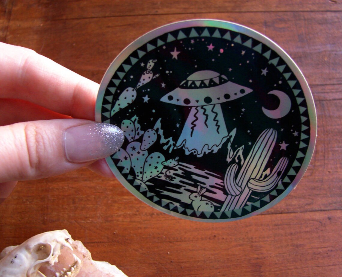 Holo Desert UFO Sticker Holograpic Area 51 X Files Alien | Etsy