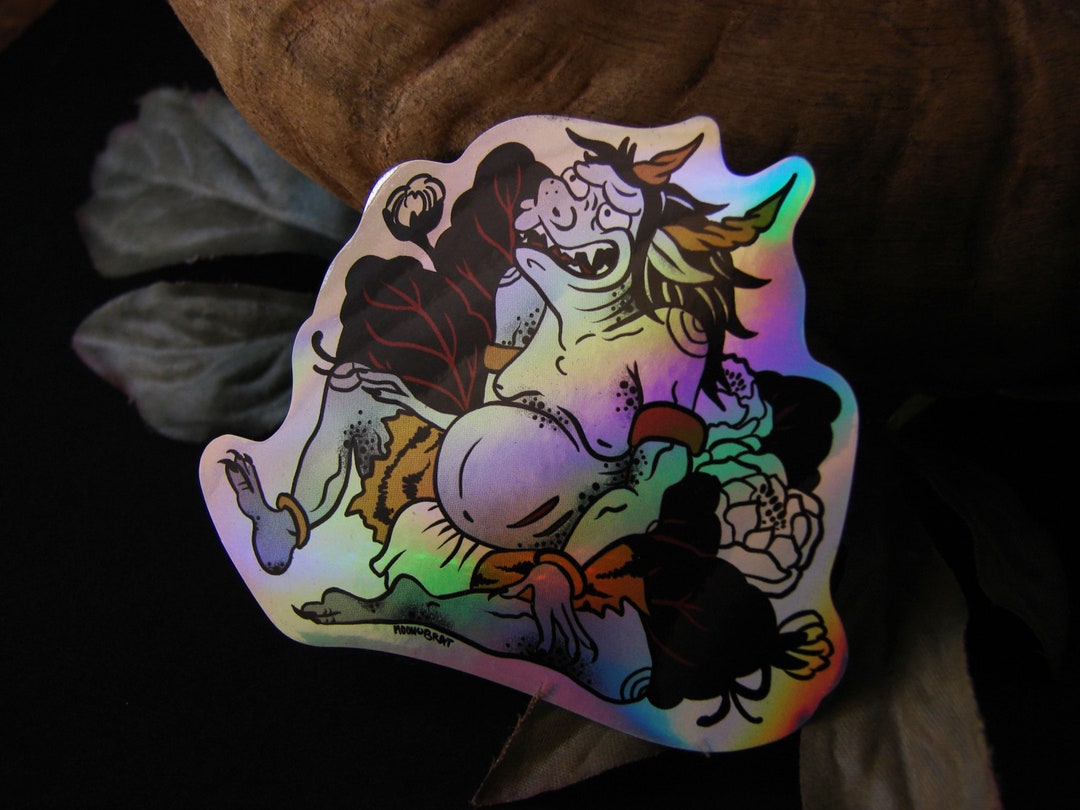 Holo Oni Sticker Holographic Vinyl Sticker Tattoo Art Japanese Demon ...
