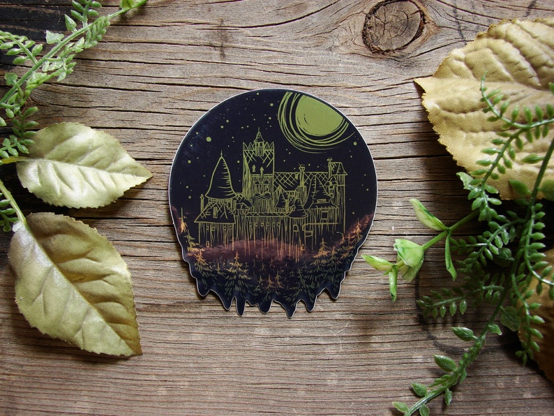 Dracula's Castle Sticker Vinyl Gold Horror Occult - Etsy