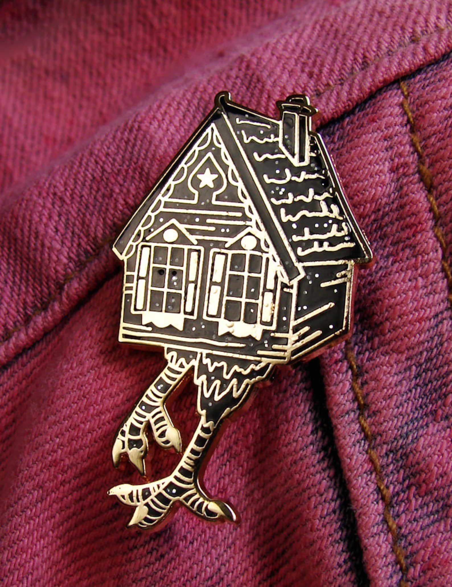 SECONDS Witch Pin Baba Yaga Enamel Pin Haunted House Fairy - Etsy