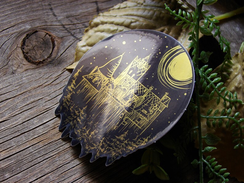 Dracula's Castle Sticker Vinyl Gold Horror Occult - Etsy