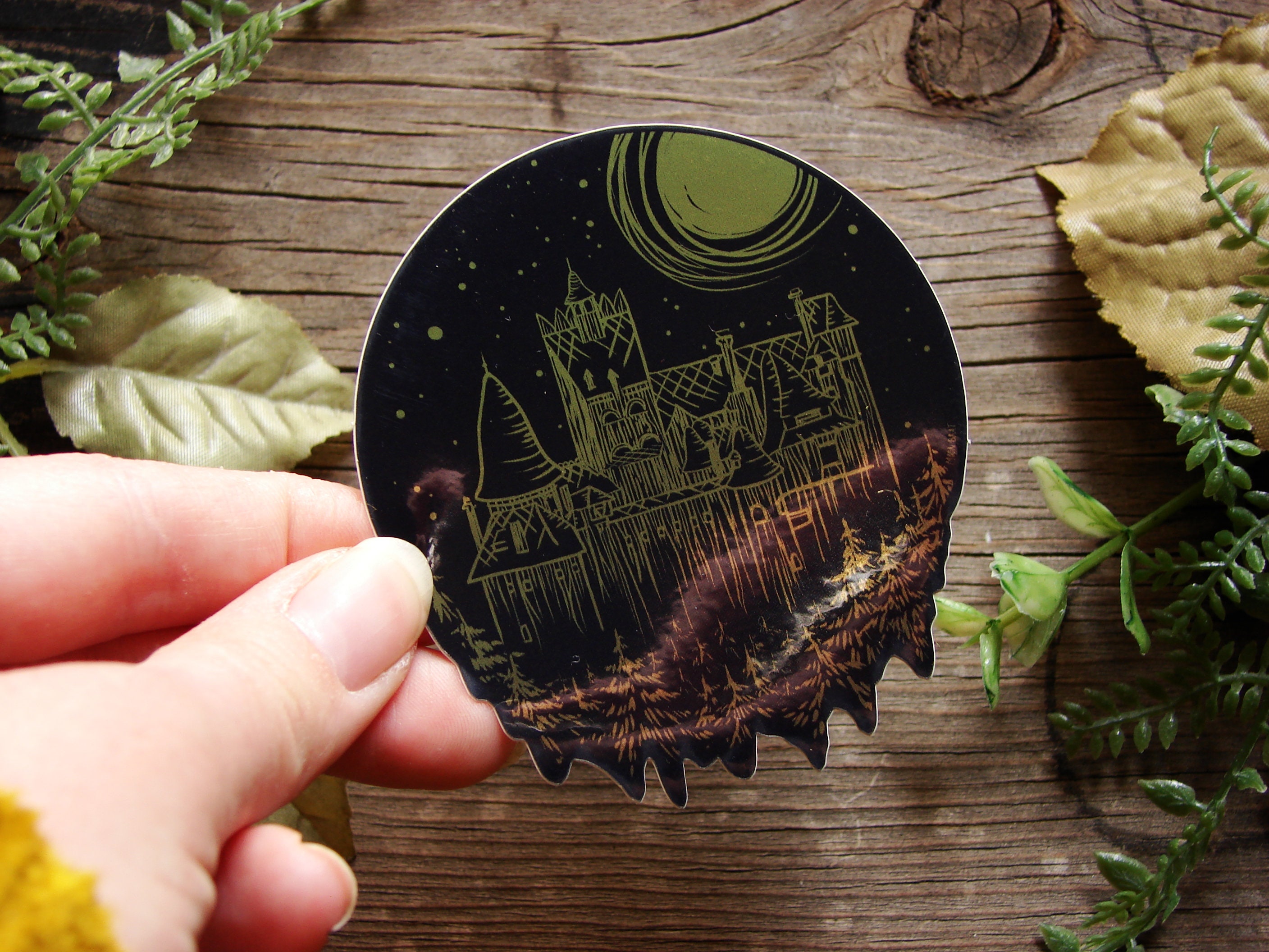 Dracula's Castle Sticker Vinyl Gold Horror Occult | Etsy