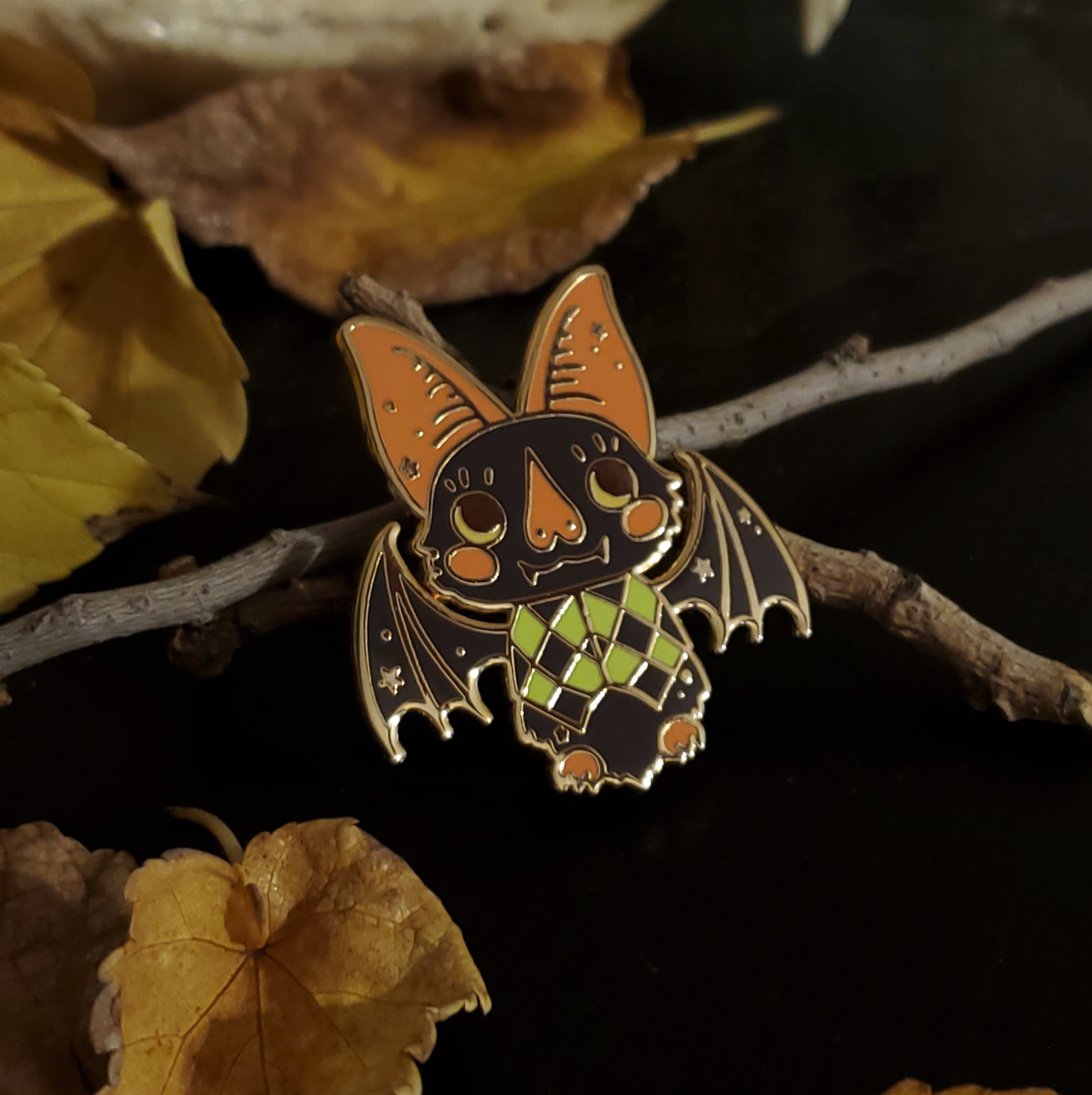 Bat Enamel Pin Halloween Vampire Bat Pin Dapper Bat Retro Halloween ...