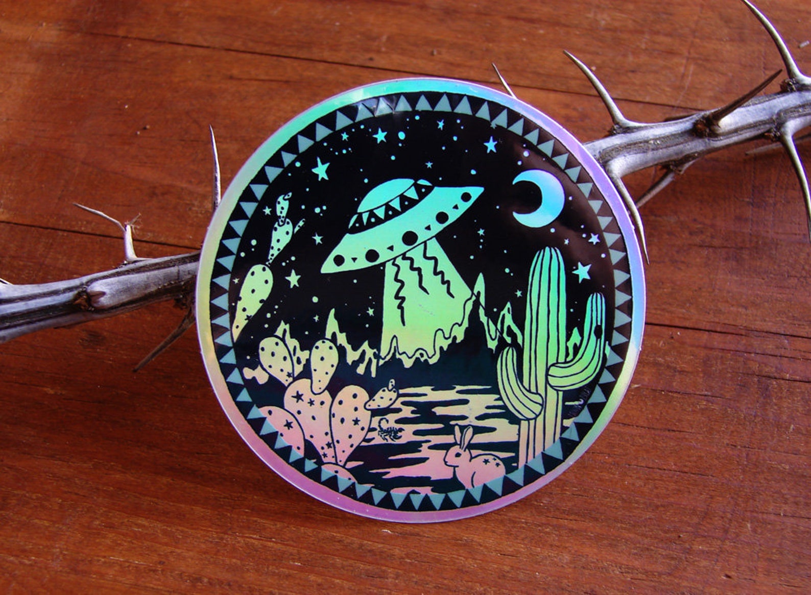 Holo Desert UFO Sticker Holograpic Area 51 X Files Alien | Etsy