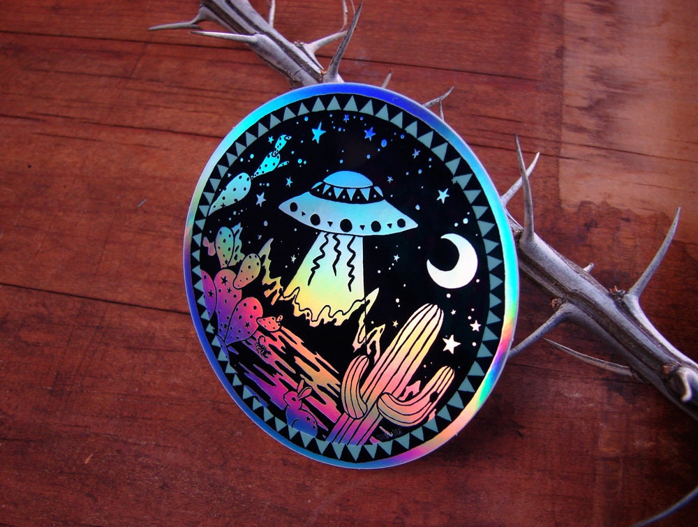 Holo Desert UFO Sticker Holograpic Area 51 X Files Alien | Etsy