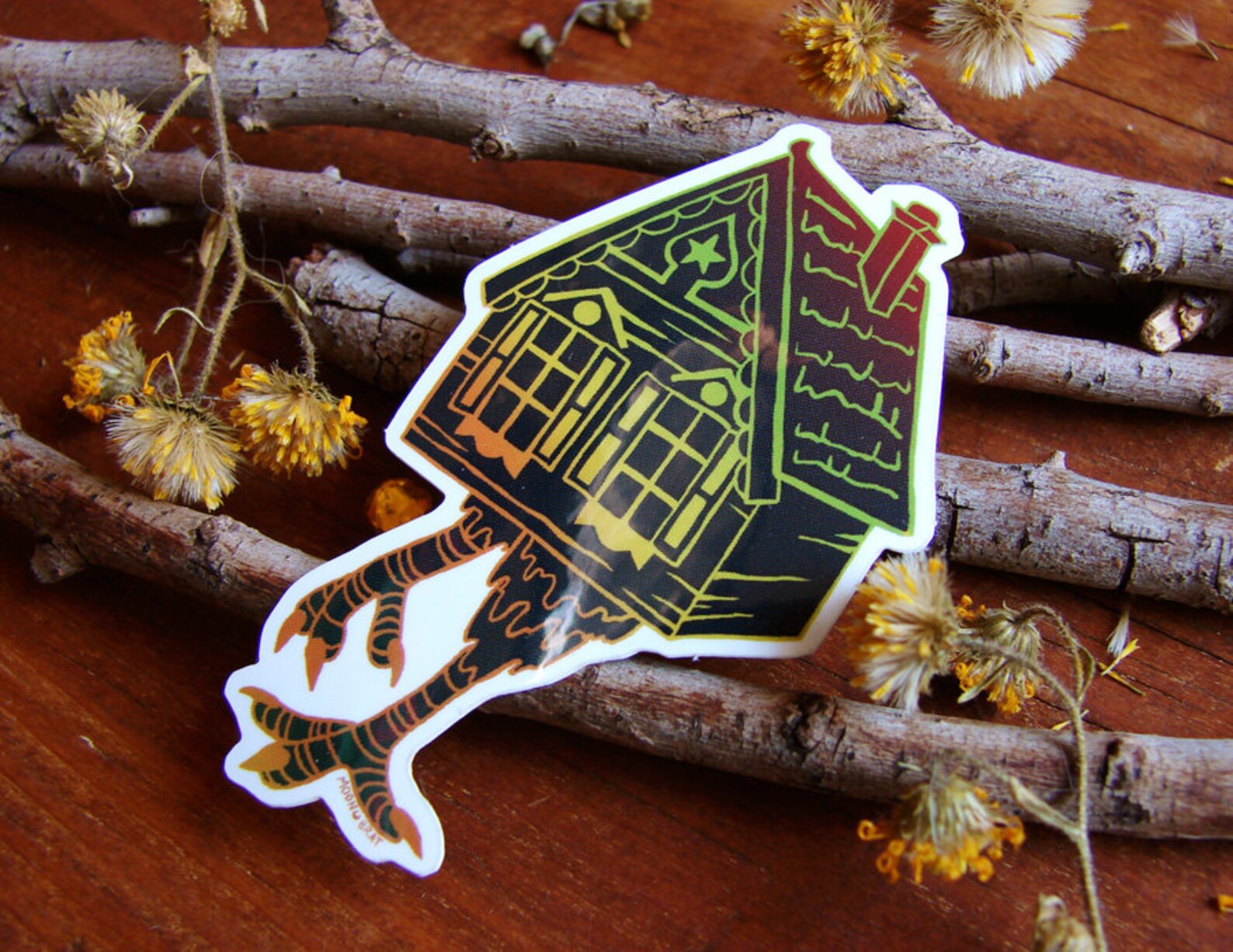 Baba Yaga Vinyl Sticker Witch House Russian Folklore Haunted | Etsy