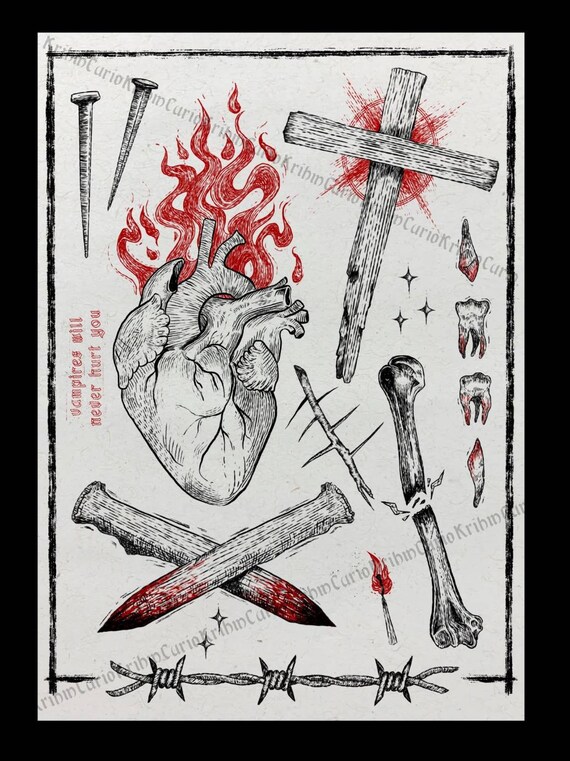 Black And Red Tattoo Flash