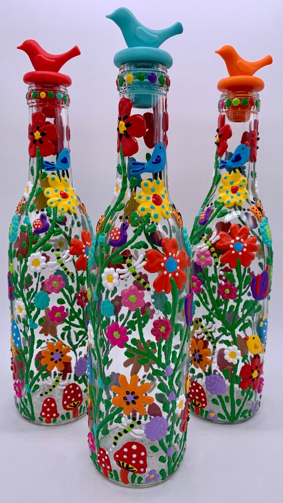 Simple Glass Painting Designs On Bottles