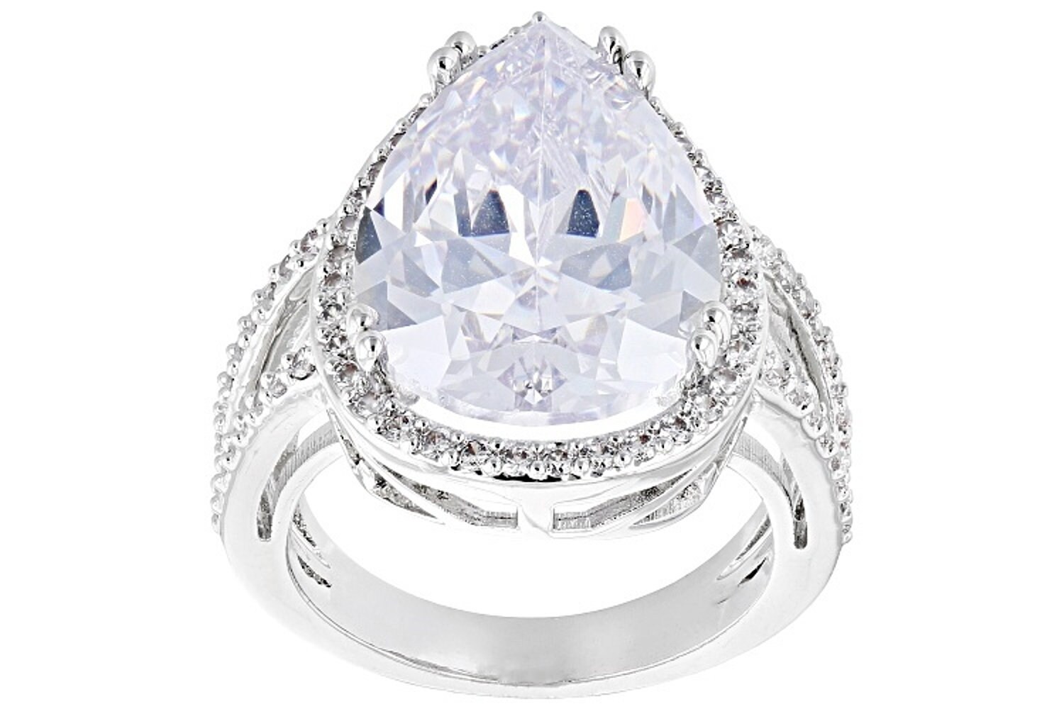 Joan Boyce, 17.00ctw Women's Pear-shaped Cubic Zirconia Silver Tone ...
