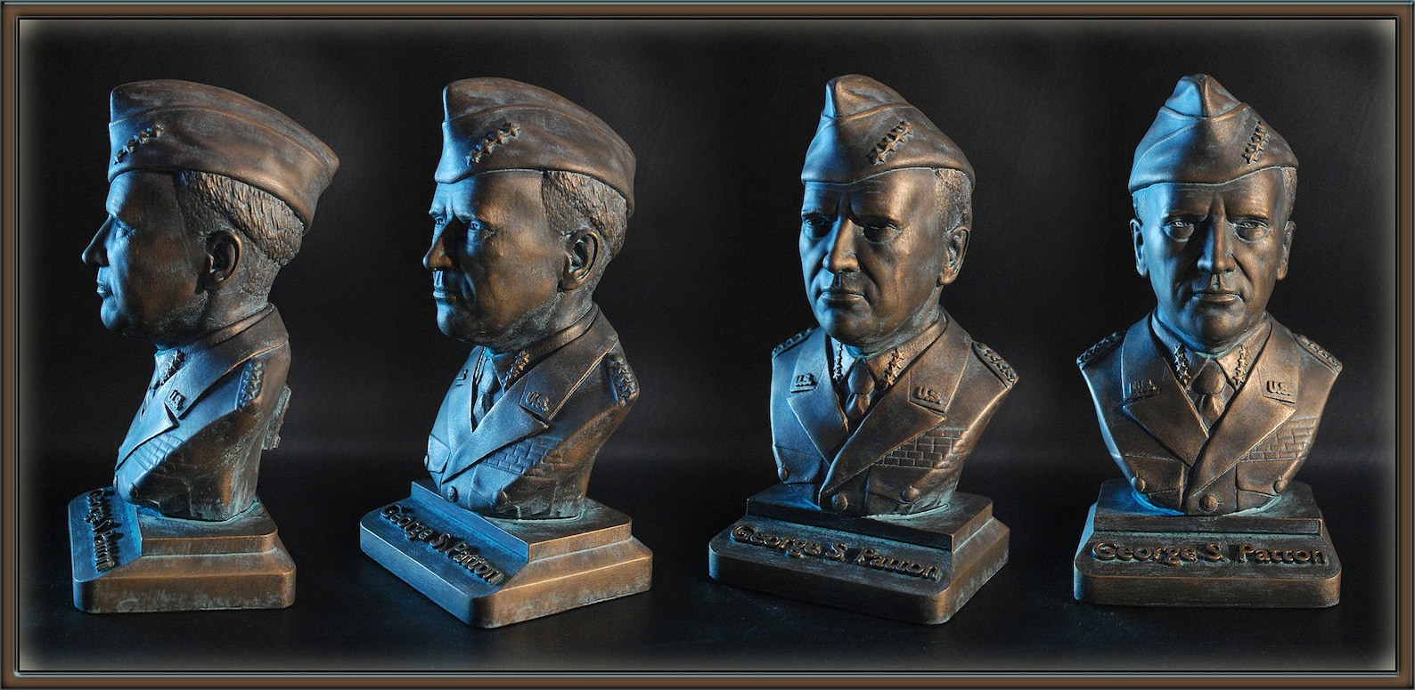 George S. Patton Color Bronze Bust Figure Sculpture - Etsy