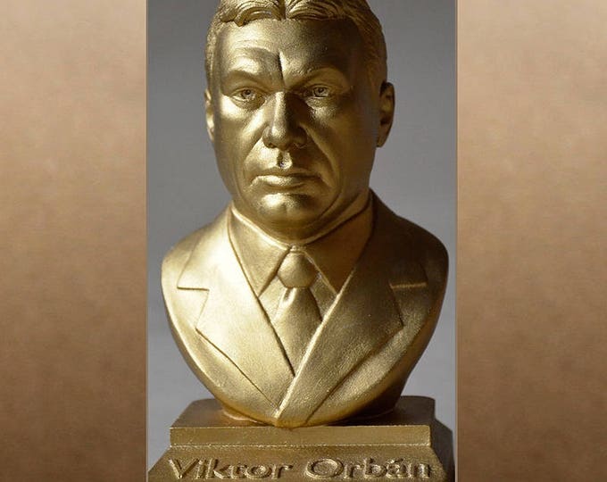 Viktor Orban Color Gold Bust Figure Sculpture - Etsy