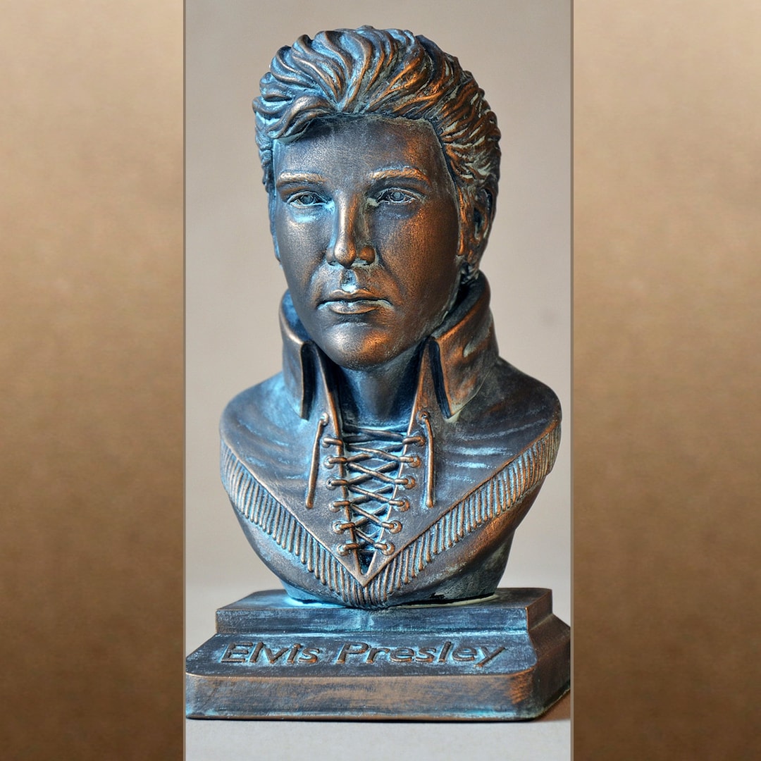 Elvis Presley Color Bronze Bust Figure Sculpture - Etsy