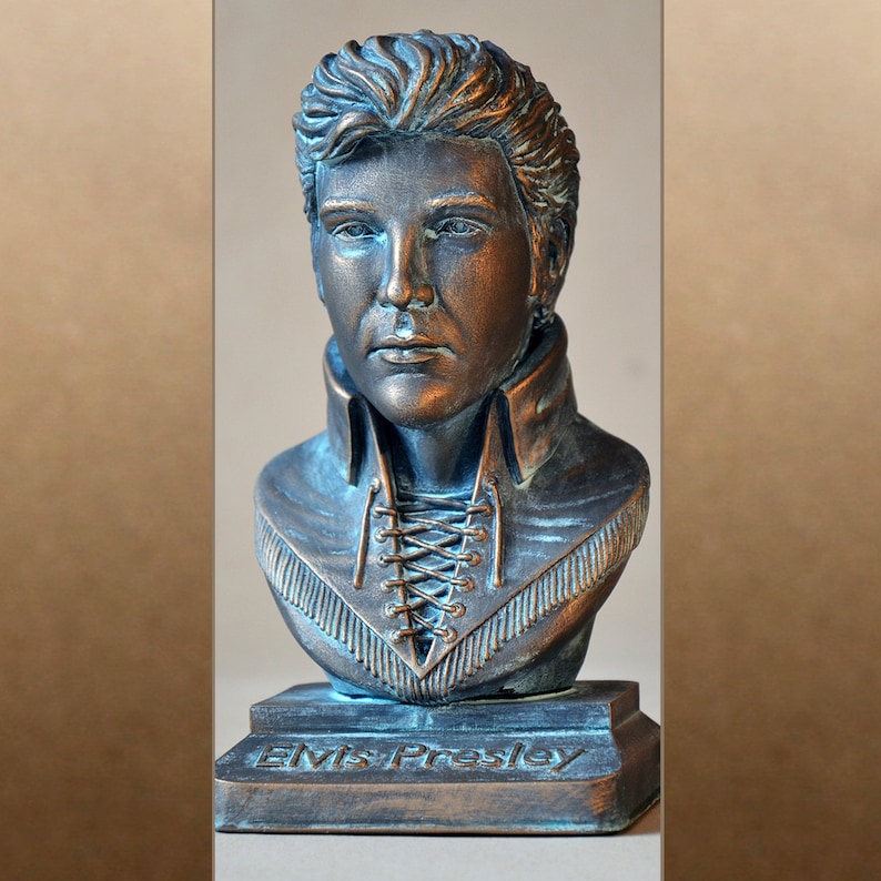 Elvis Presley Color Bronze Bust Figure Sculpture - Etsy