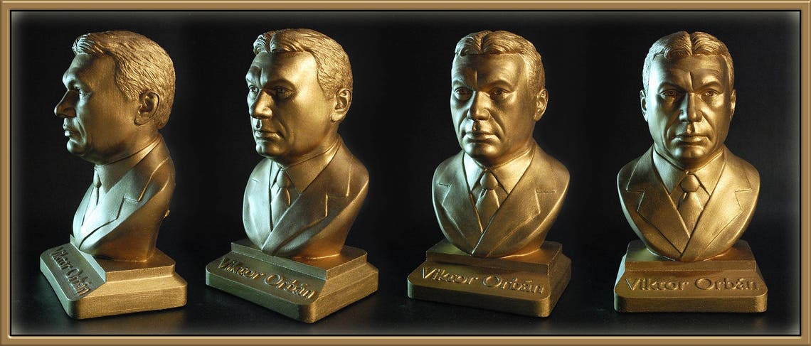 Viktor Orban color gold bust figure sculpture | Etsy