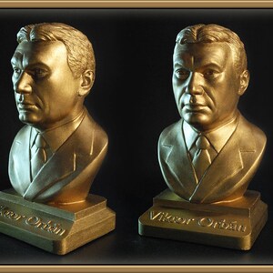 Viktor Orban color gold bust figure sculpture | Etsy
