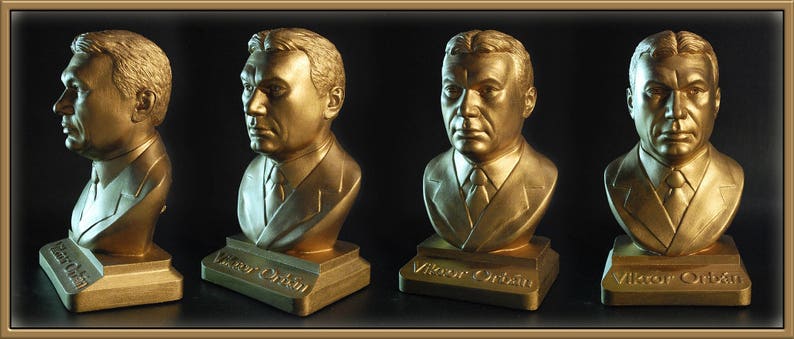 Viktor Orban color gold bust figure sculpture | Etsy